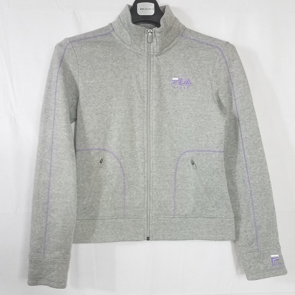 Fila | Tops | Fila Sport Grey Zip Front Jacket Size Medium | Poshmark